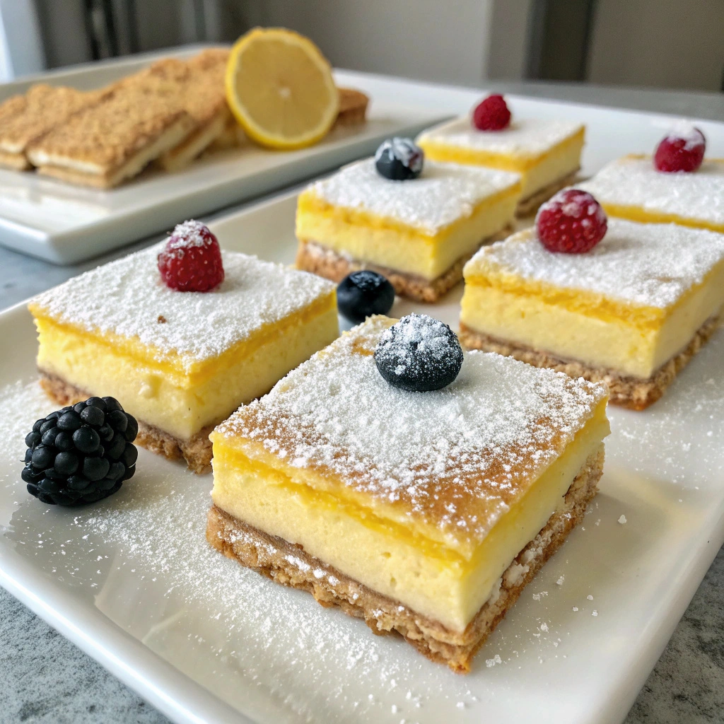 Lemon Cream Icebox Squares with Graham Layers